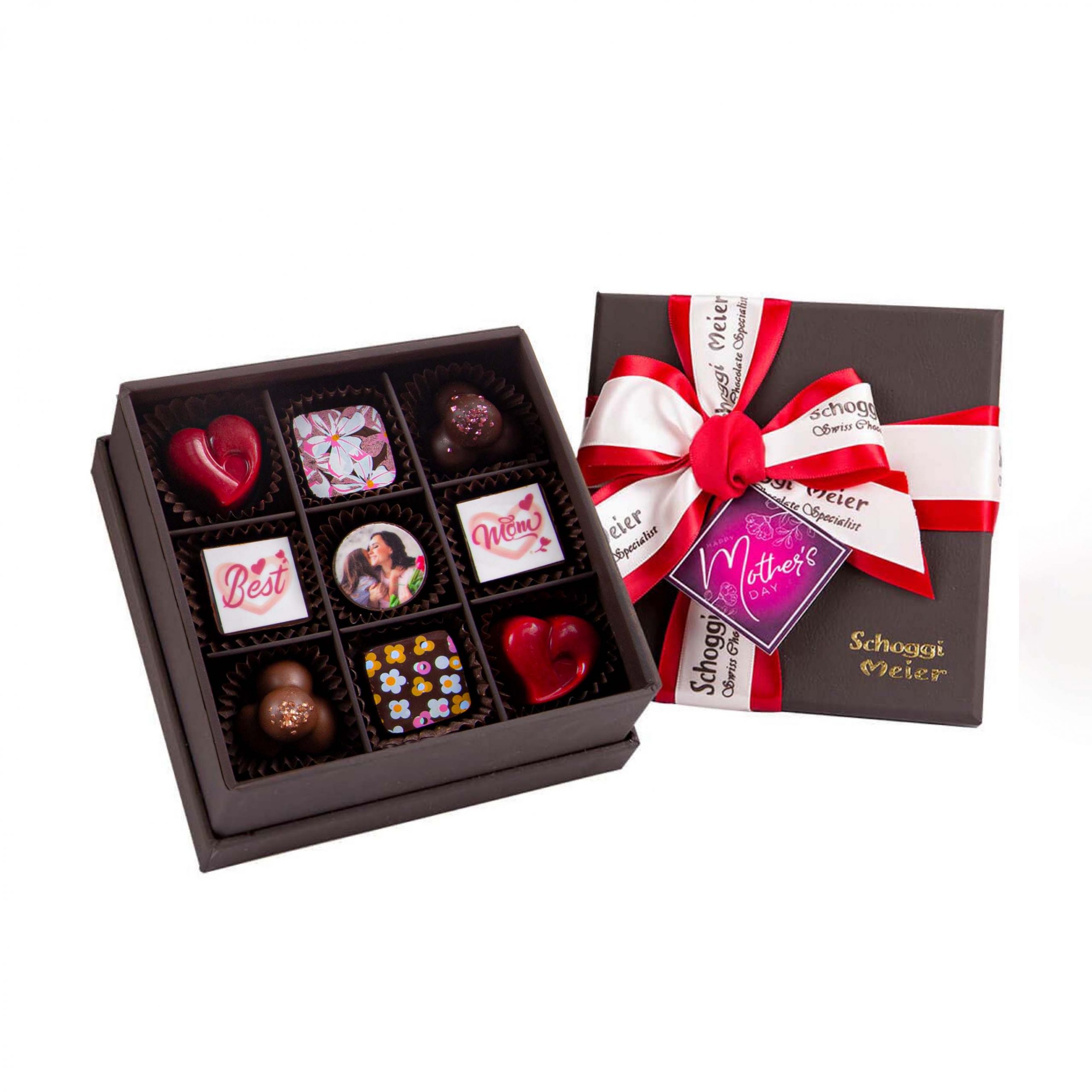 “Best Mom” Personalized Praline Box (9pcs) - Schoggi Meier